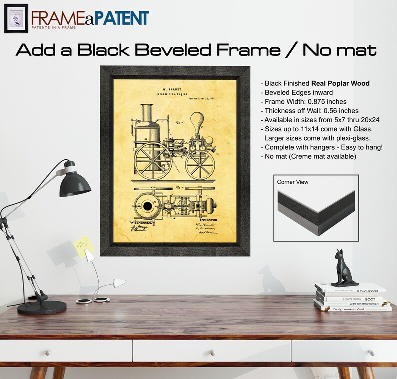 Steam Fire Engine Patent Print Poster 1875 Historical - Etsy