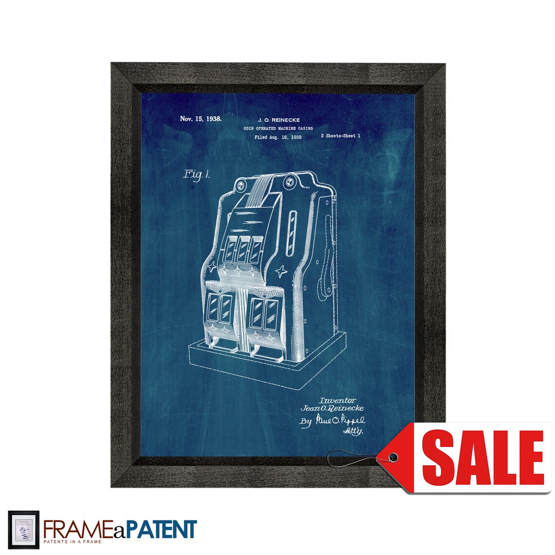 Slot Machine Game Patent Print Poster 1938 Historical - Etsy