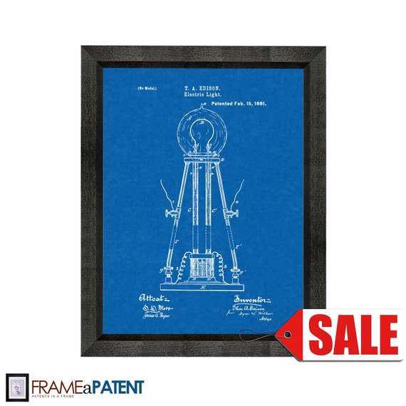 Cartel de impresión de patente de luz eléctrica 1881 Arte | Etsy España