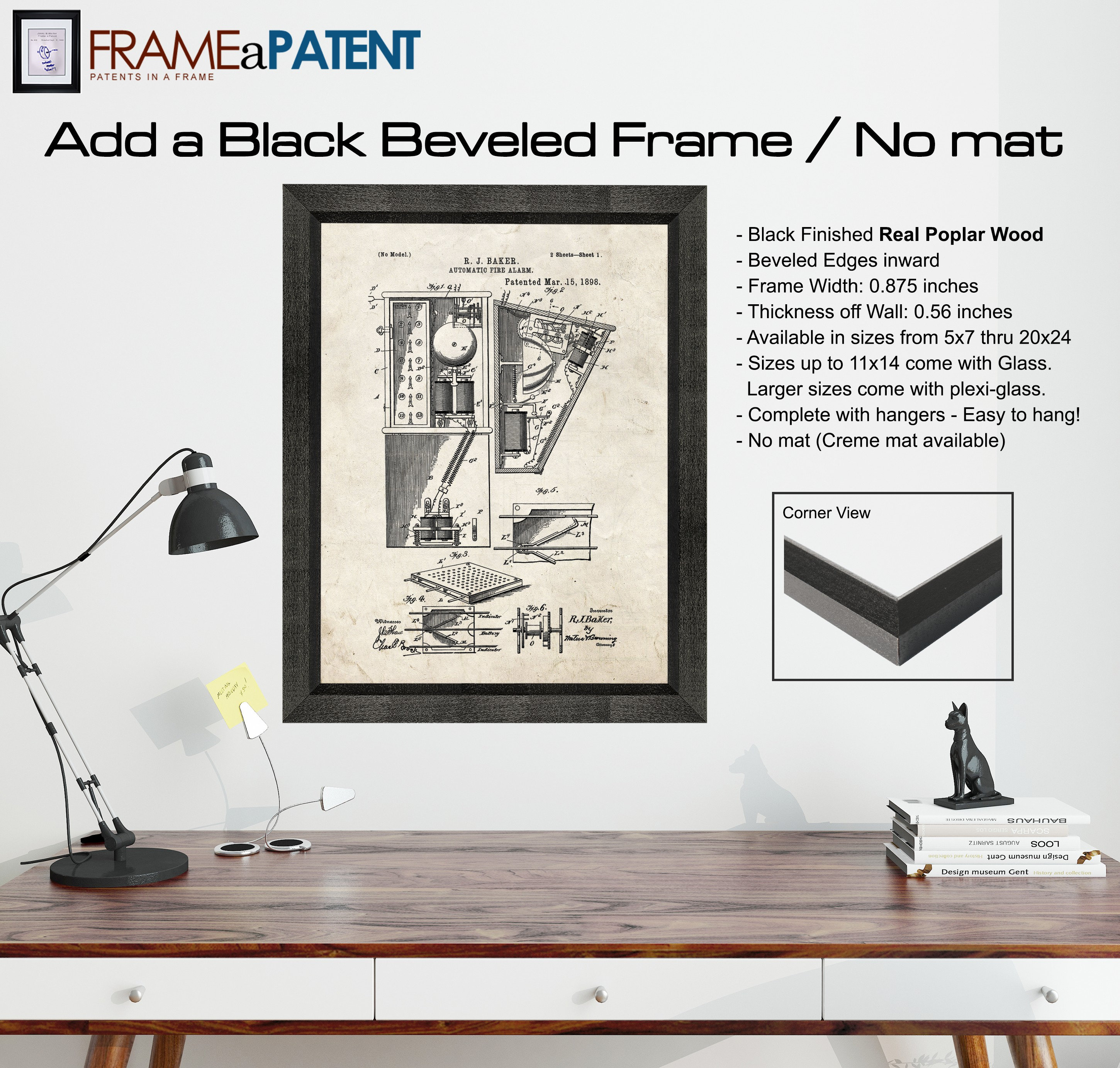 Automatic Fire Alarm Patent Print Poster - 1898 - Historical Vintage ...