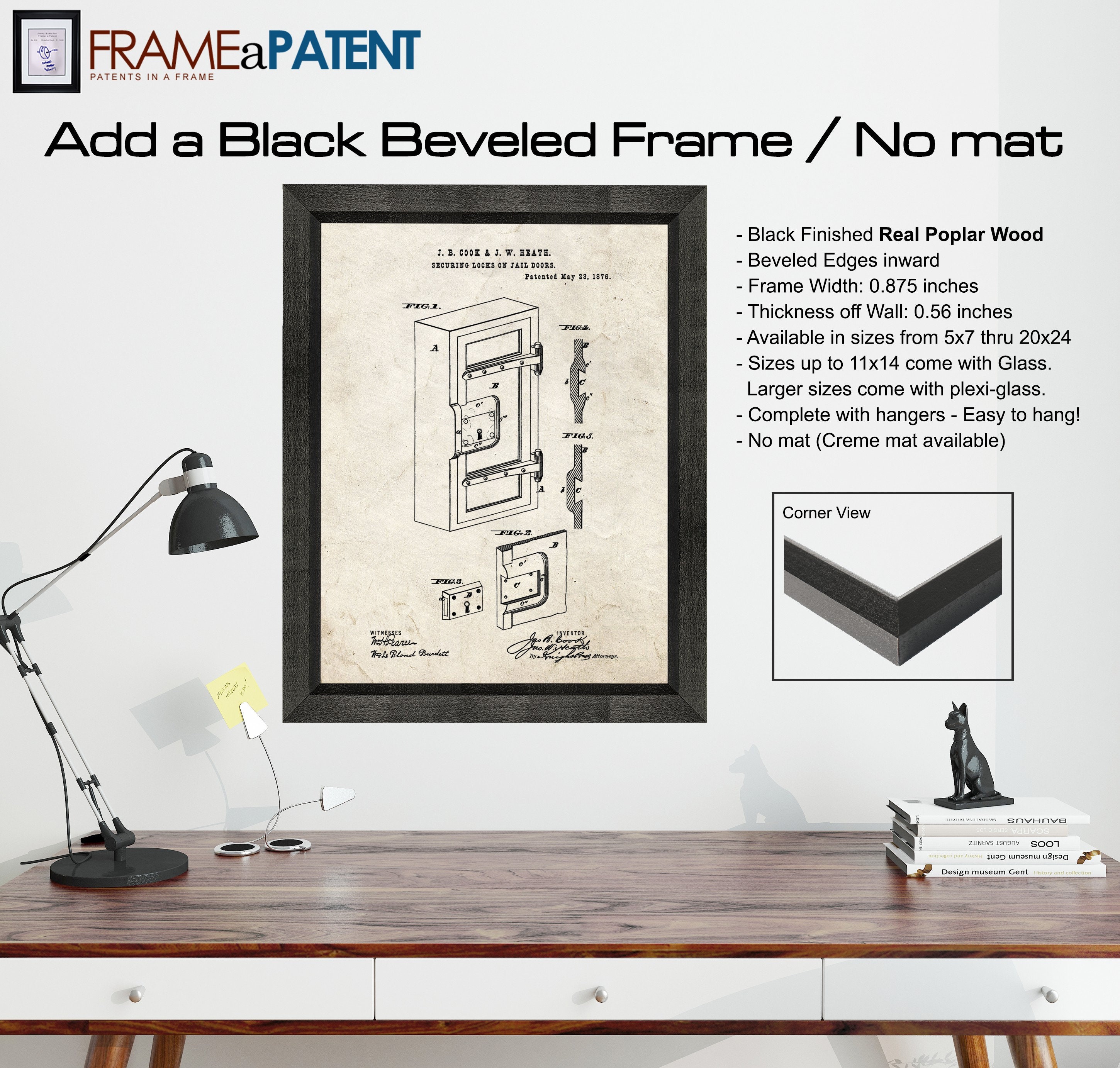 Jail Door Lock Patent Print Poster 1876 Historical Vintage - Etsy