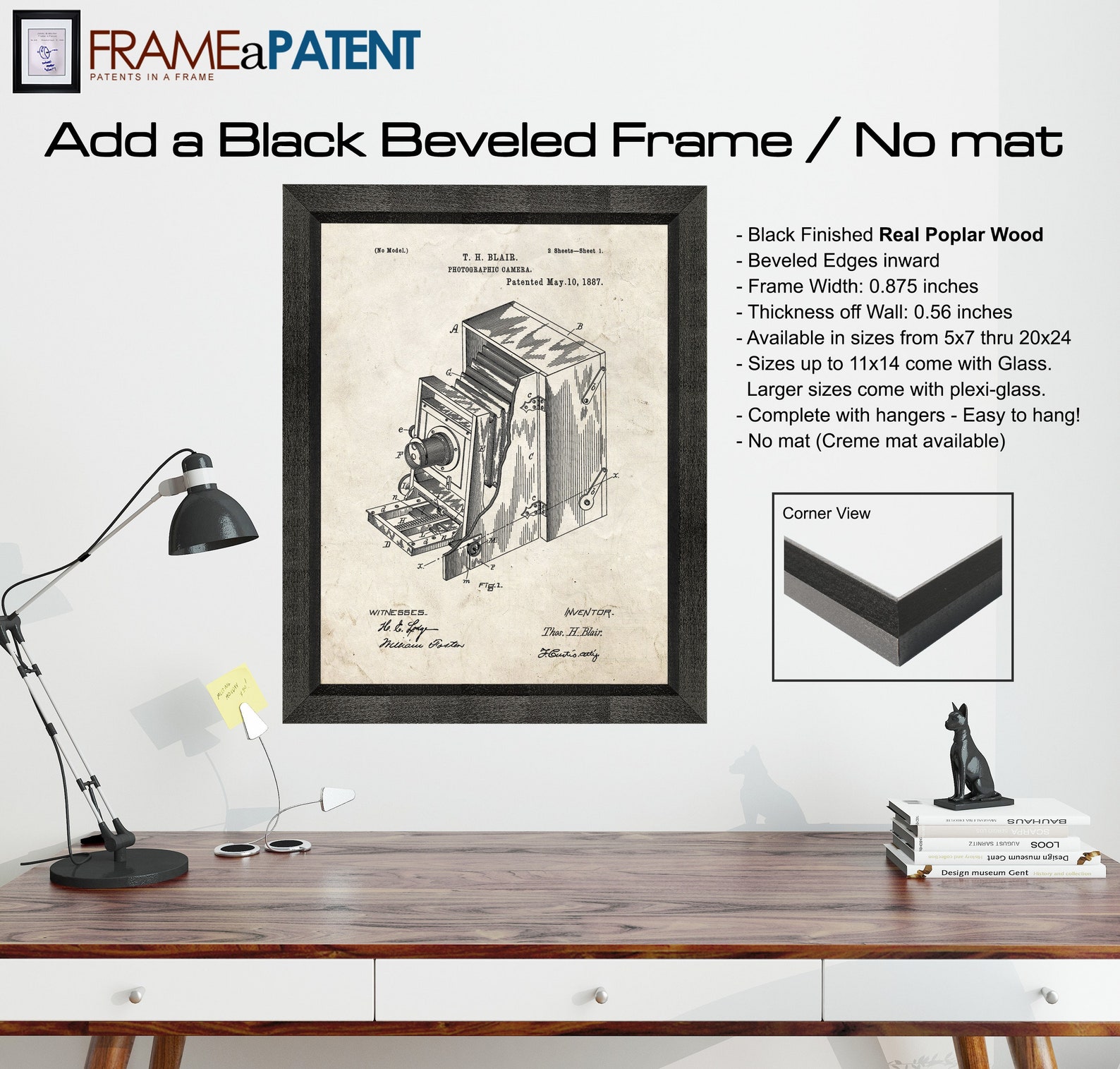 Photographic Camera Patent Print Poster - 1887 - Historical Vintage ...