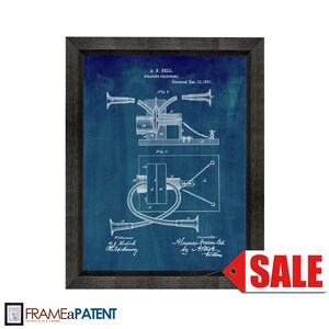 Telephone Patent Print Poster - 1881 - Historical Vintage Wall Art ...