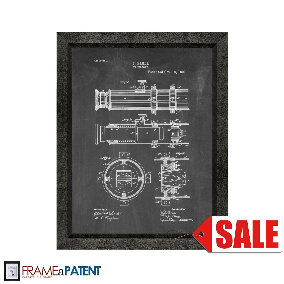 Telescope Patent Print Poster 1891 Historical Vintage Wall - Etsy