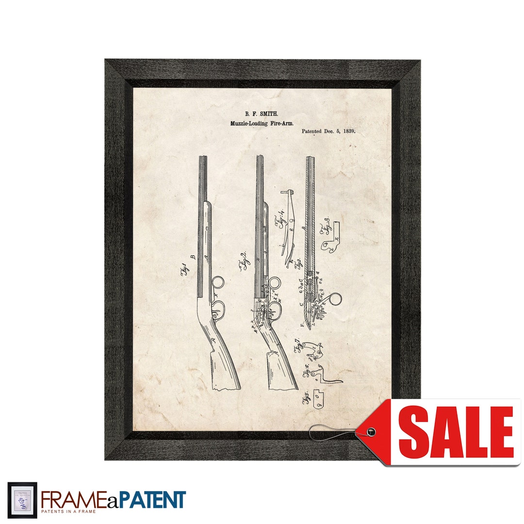 Muzzle-loading Firearm Patent Print Poster - 1839 - Historical Vintage ...