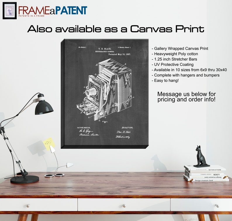 Photographic Camera Patent Print Poster - 1887 - Historical Vintage ...