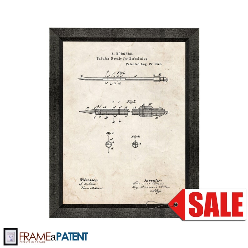 Tubular Needles for Embalming Patent Print Poster 1878 | Etsy
