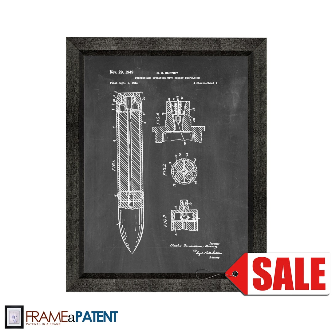 Projectile Operating With Rocket Propulsion Patent Print Poster 1949 ...