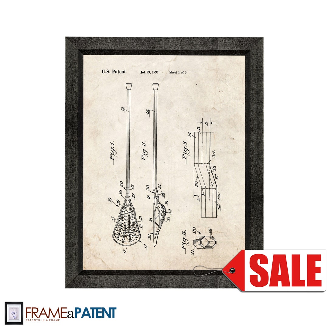 Lacrosse Stick Patent Print Poster 1997 Historical Vintage Wall Art ...