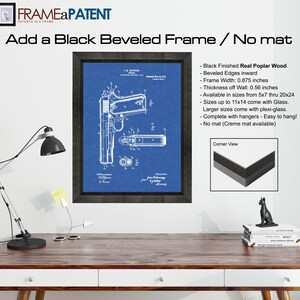 Colt 1911 Gun Patent Print Poster - 1911 - Historical Vintage Wall Art ...