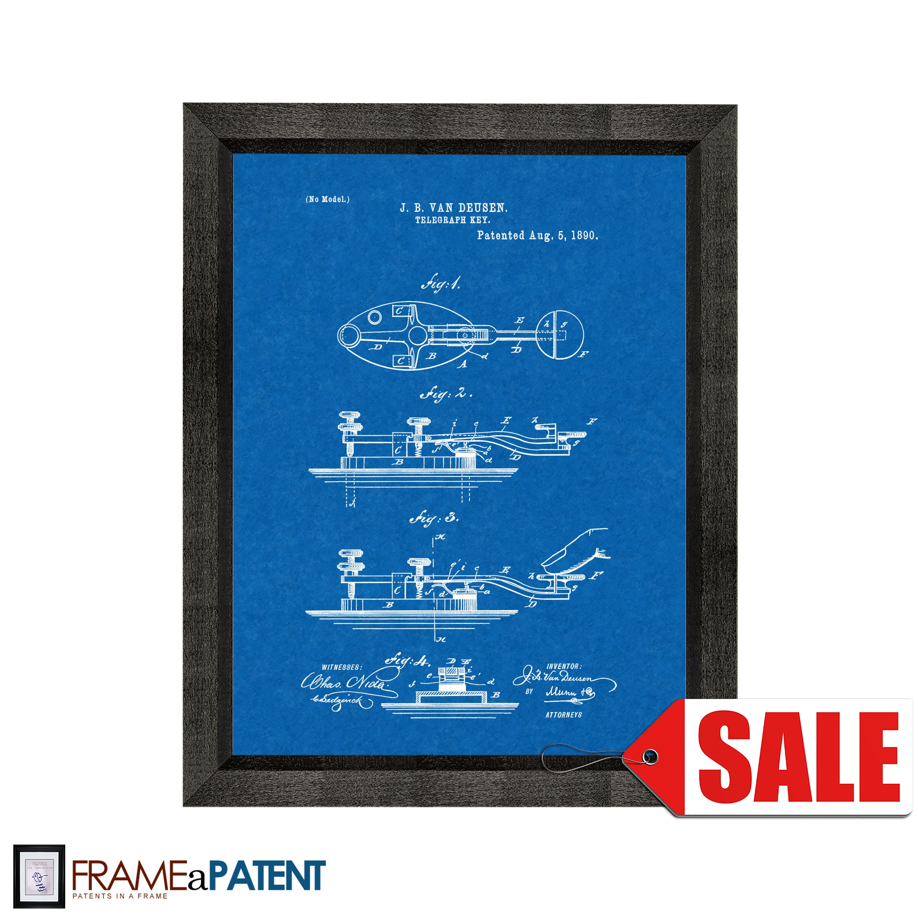 Telegraph Key Patent Print Poster - 1890 - Historical Vintage Wall Art ...