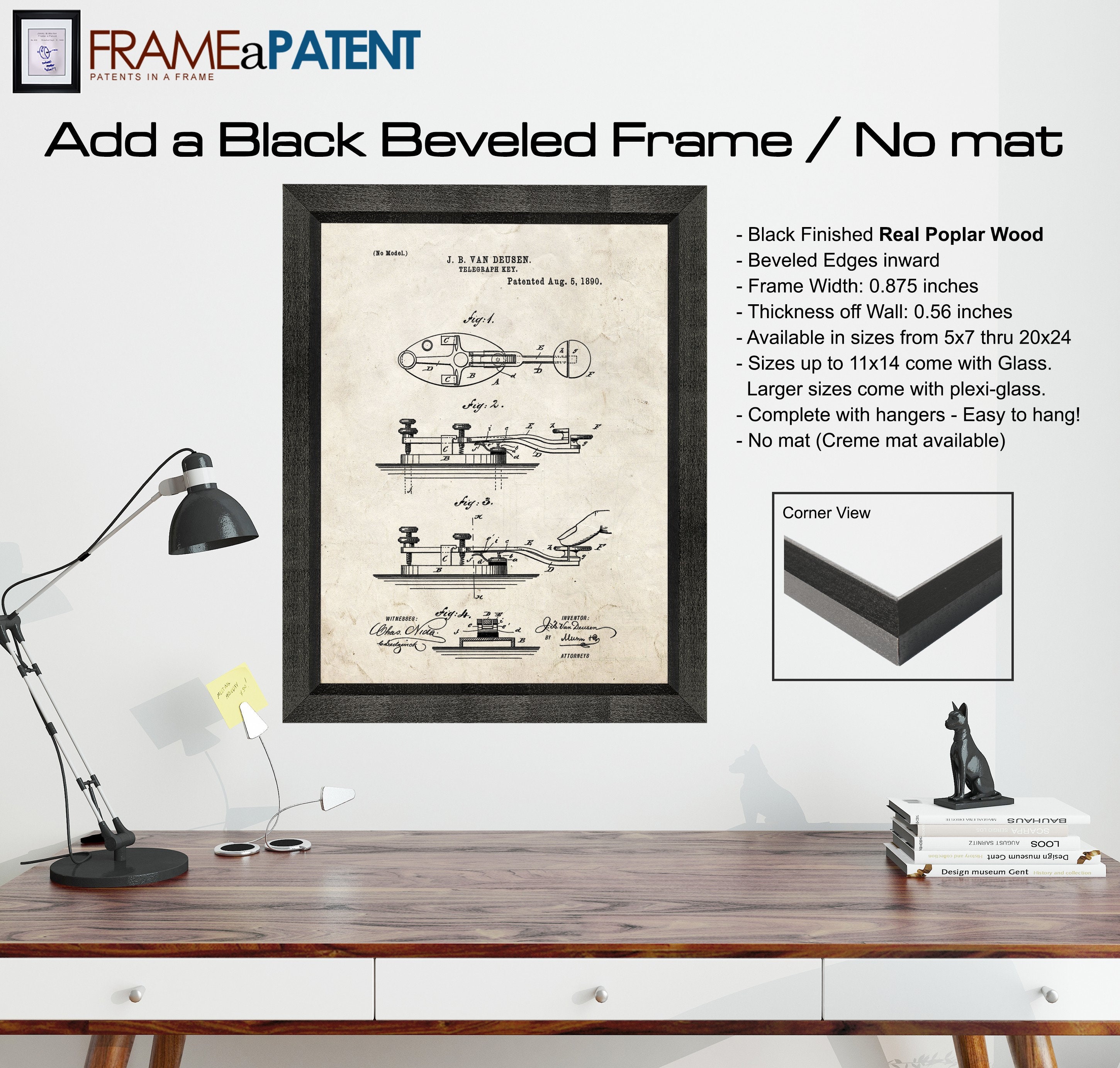 Telegraph Key Patent Print Poster - 1890 - Historical Vintage Wall Art ...