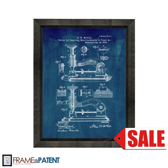 Stapler Patent Print Poster 1879 Historical Vintage Wall - Etsy