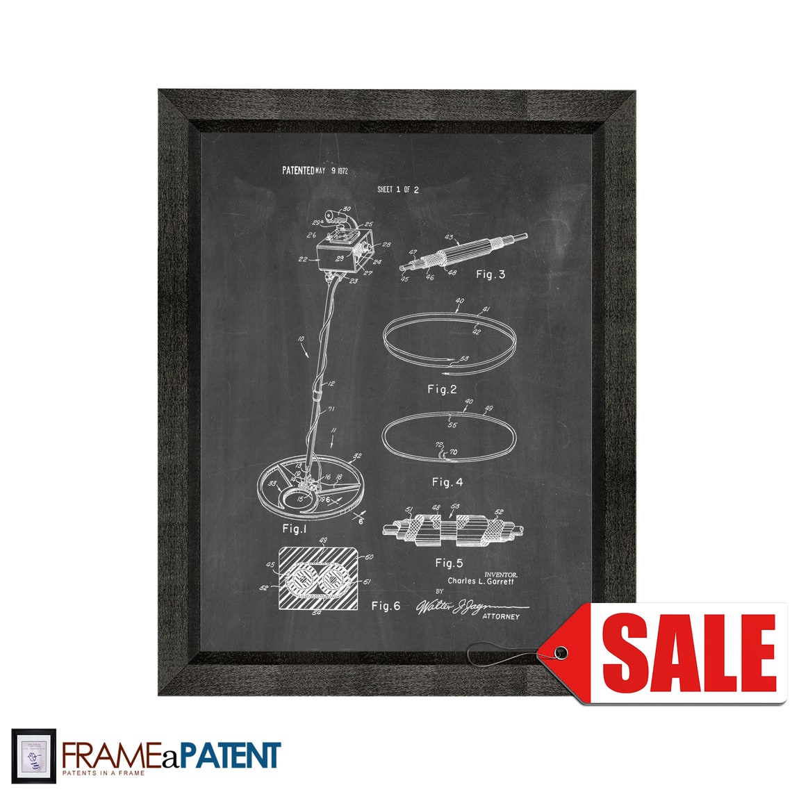 Metal Detector Patent Print Poster 1972 Historical Vintage - Etsy