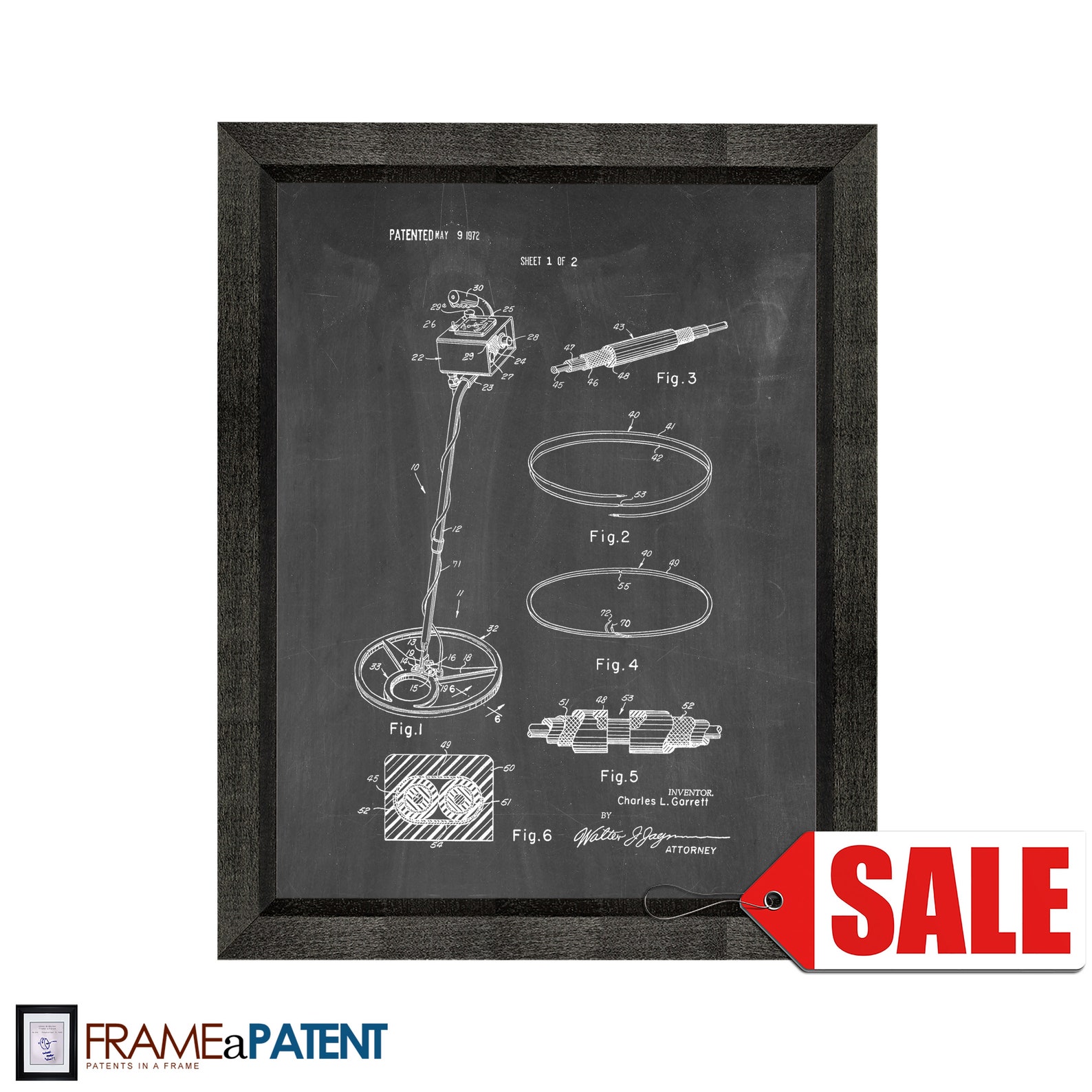 Metal Detector Patent Print Poster 1972 Historical Vintage - Etsy