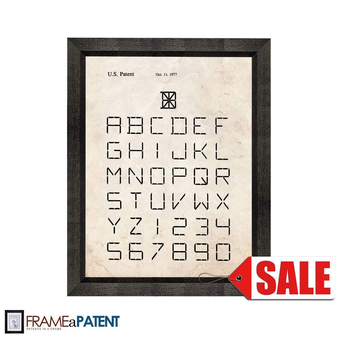 Font of Characters Patent Print Poster 1977 Historical Vintage Wall Art ...