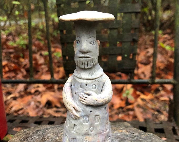 Magic Mushroom Master Altar Totem, OOAK Sacred Mayan Stone, Tiny Garden ...