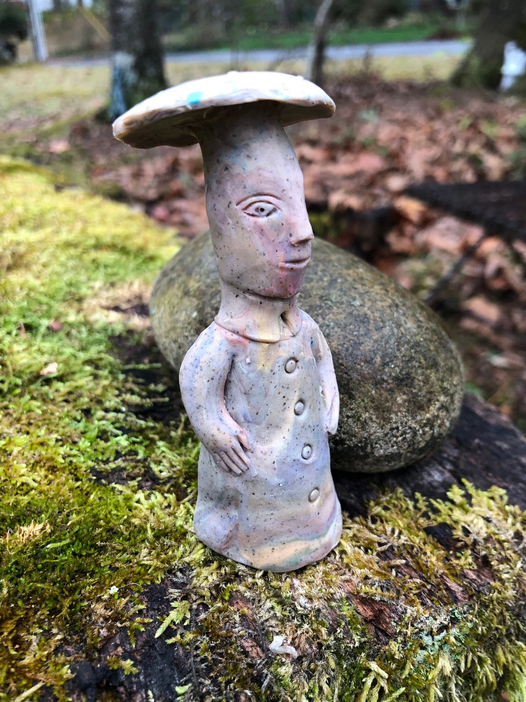 Magic Manny Mushroom, Altar Totem, Tiny Garden Art, Unique Spirit Guide ...