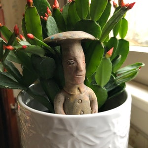 Magic Manny Mushroom, Altar Totem, Tiny Garden Art, Unique Spirit Guide ...