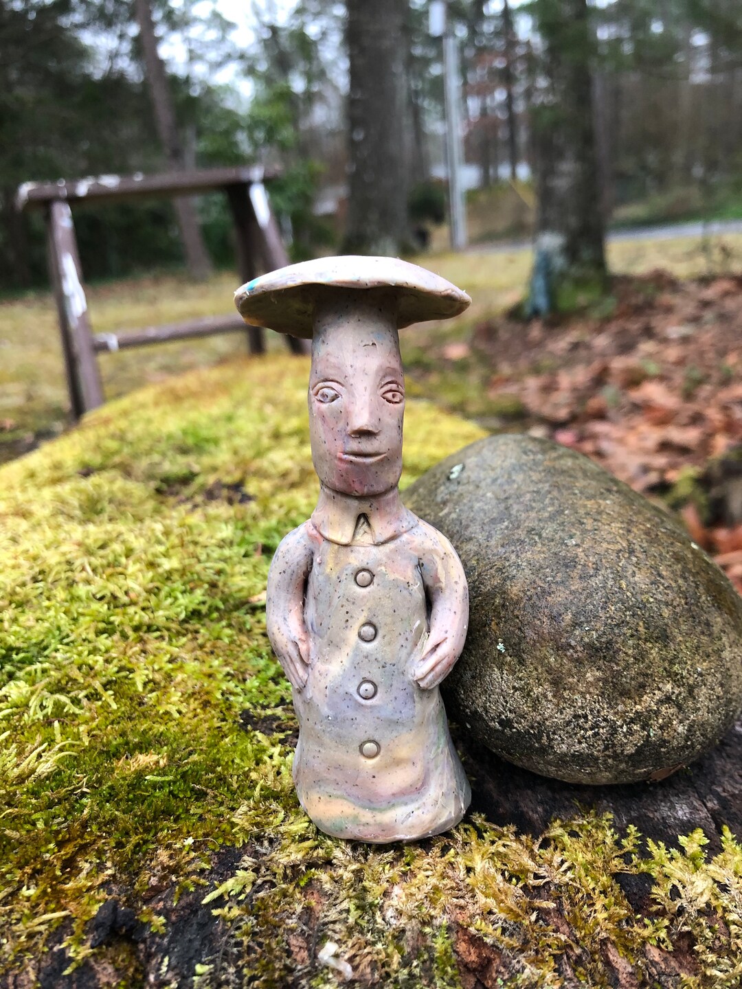 Magic Manny Mushroom, Altar Totem, Tiny Garden Art, Unique Spirit Guide ...