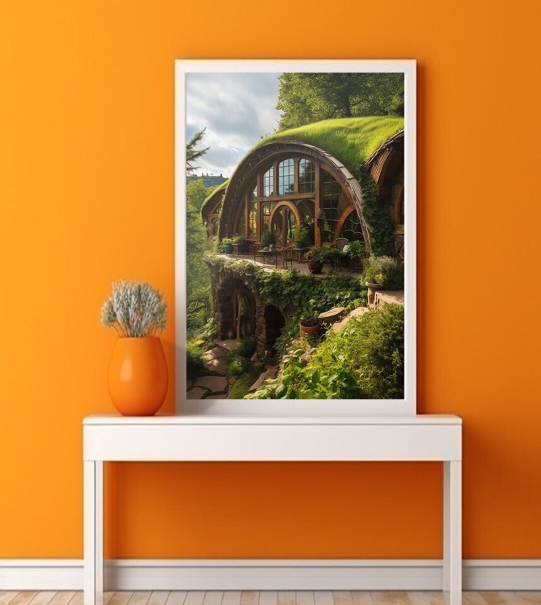 Lord of the Rings the Big Hobbit House Modern Style Art Print, Home ...