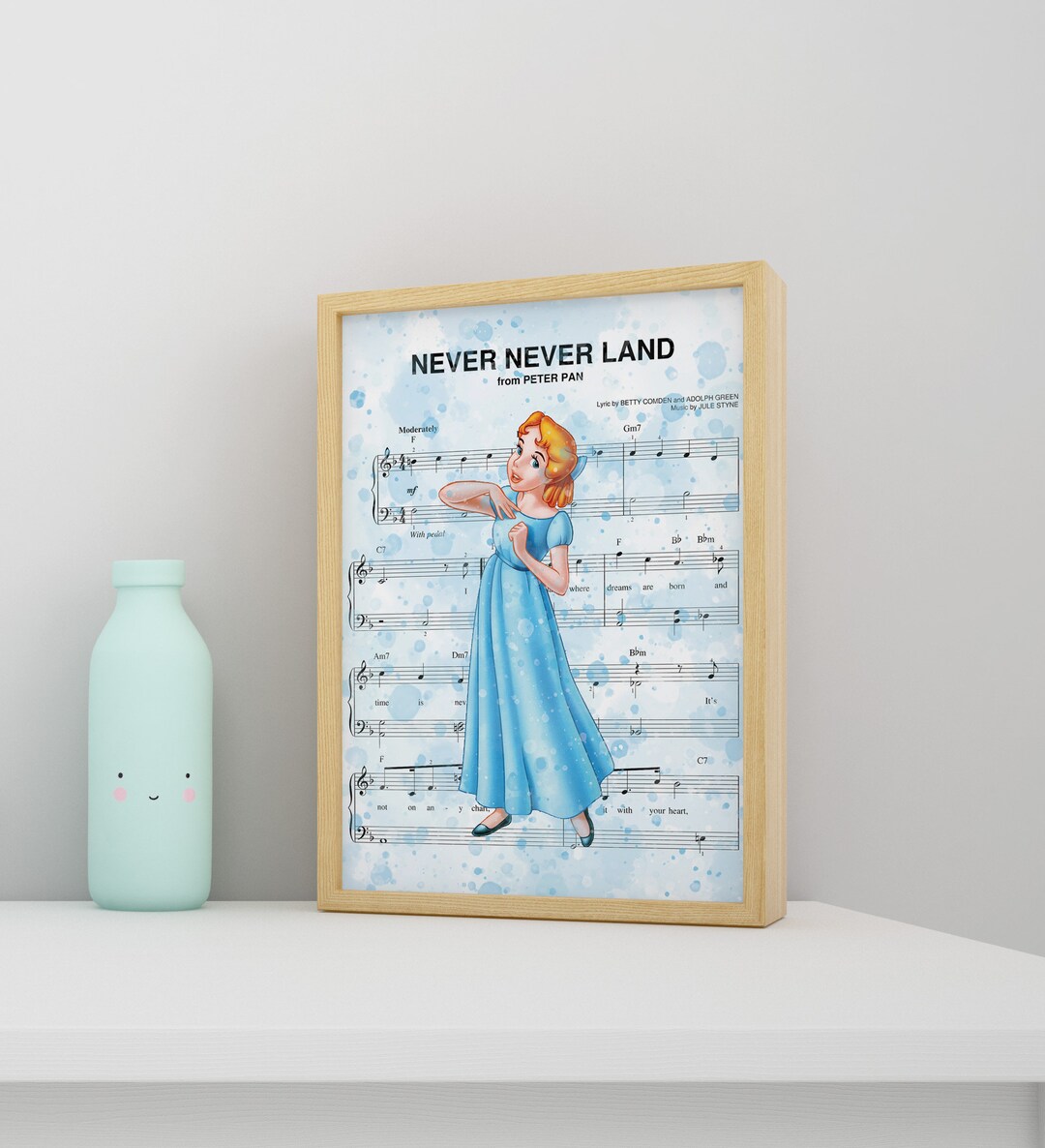 Wendy From Peter Pan Music Sheet Art Print Never Never Land - Etsy