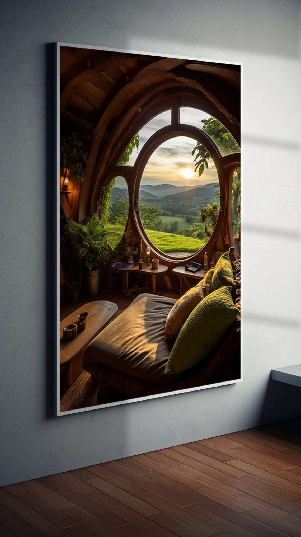 Lord of the Rings Hobbit House With View Art Print, Home Decor, Hobbit ...