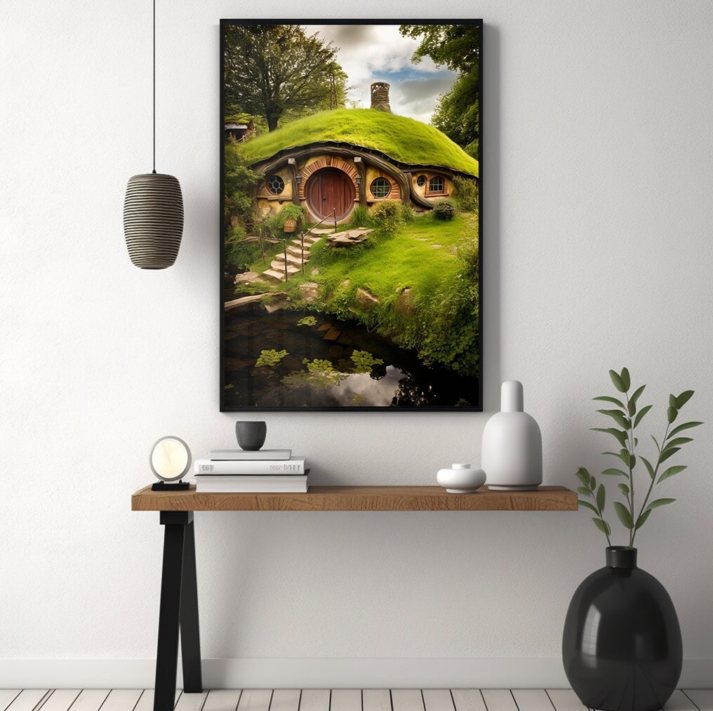 Lord of the Rings Cute Hobbit House Art Print, Home Decor, Hobbit Wall ...