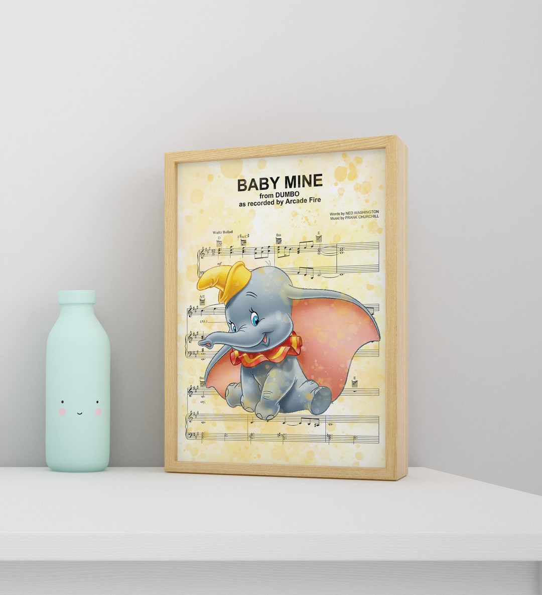Dumbo Baby Mine Music Sheet Art Print, Disney Poster, Disney Wall Decor ...