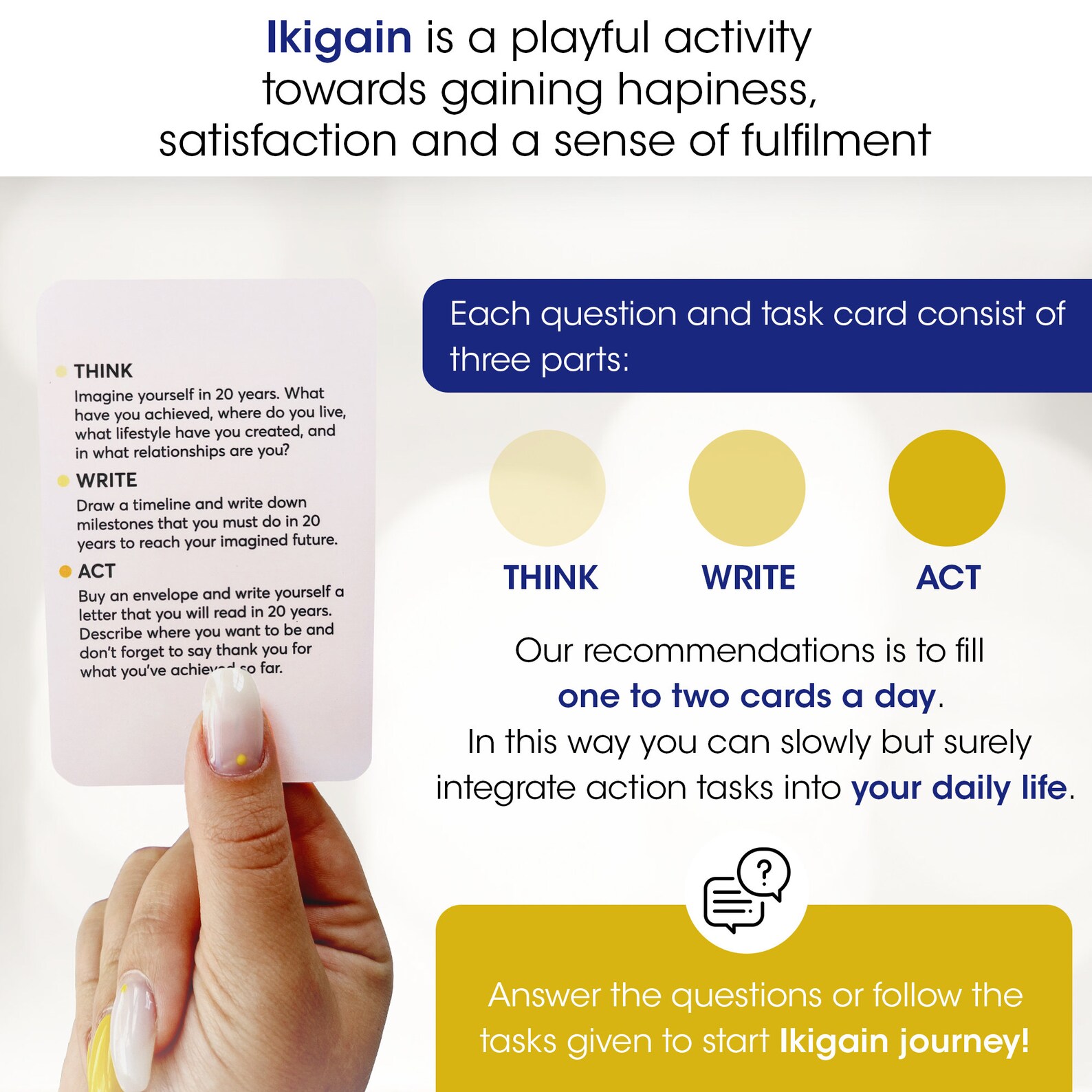 Self Care Cards Ikigai Self Coach Cards 35 Japanese Inspired Question ...