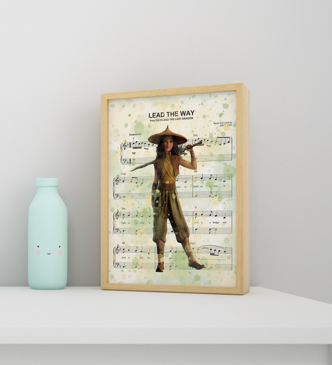 RAYA From Raya and the Last Dragon Music Sheet Art Print, Disney Poster ...