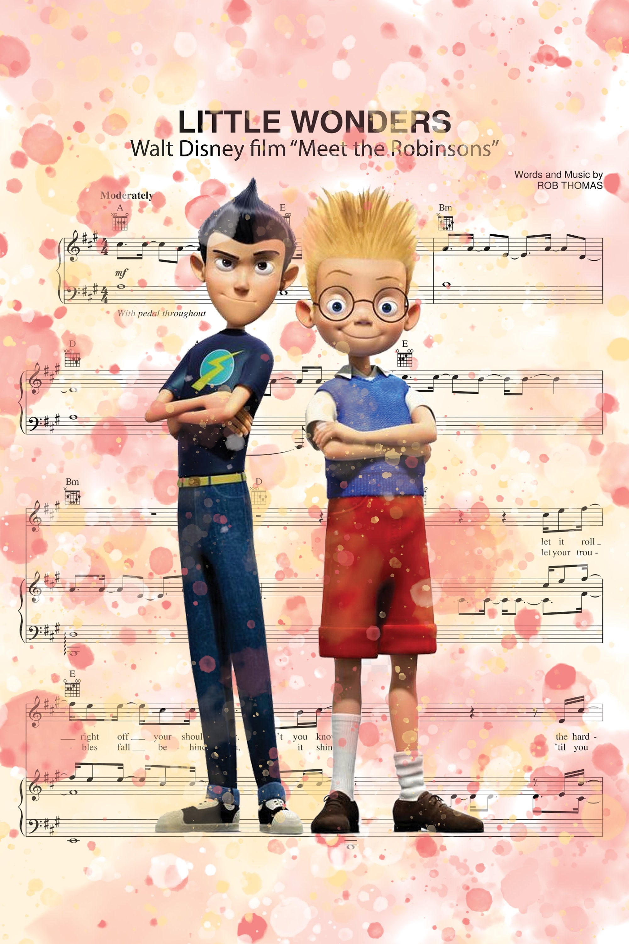Lewis and Wilbur From Meet the Robinsons Music Sheet Art Print, Canvas ...