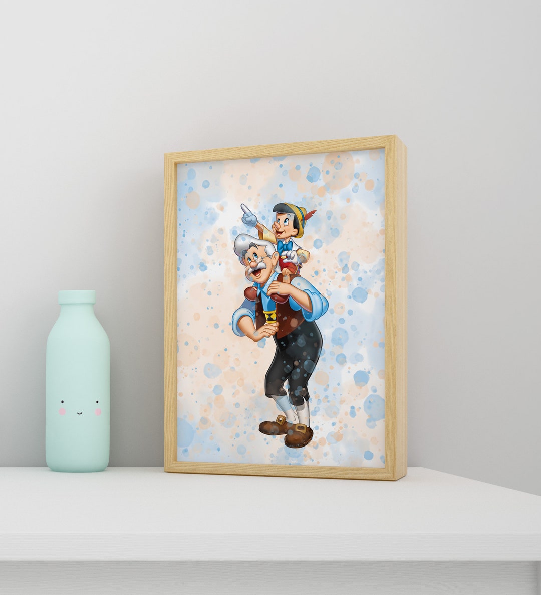 Pinocchio and Geppetto Art Print, Disney Poster, Wall Decor, Home Decor ...