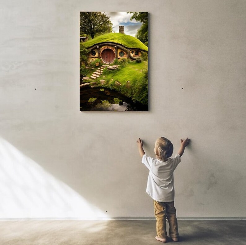 Lord of the Rings Cute Hobbit House Art Print, Home Decor, Hobbit Wall ...