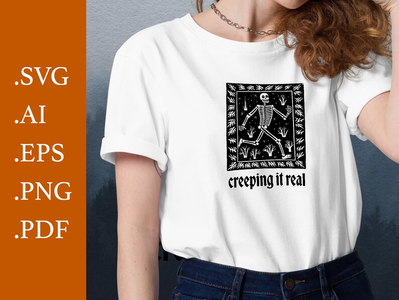 Funny Skeleton Creeping It Real Svg, Png, Eps, Instant Download ...