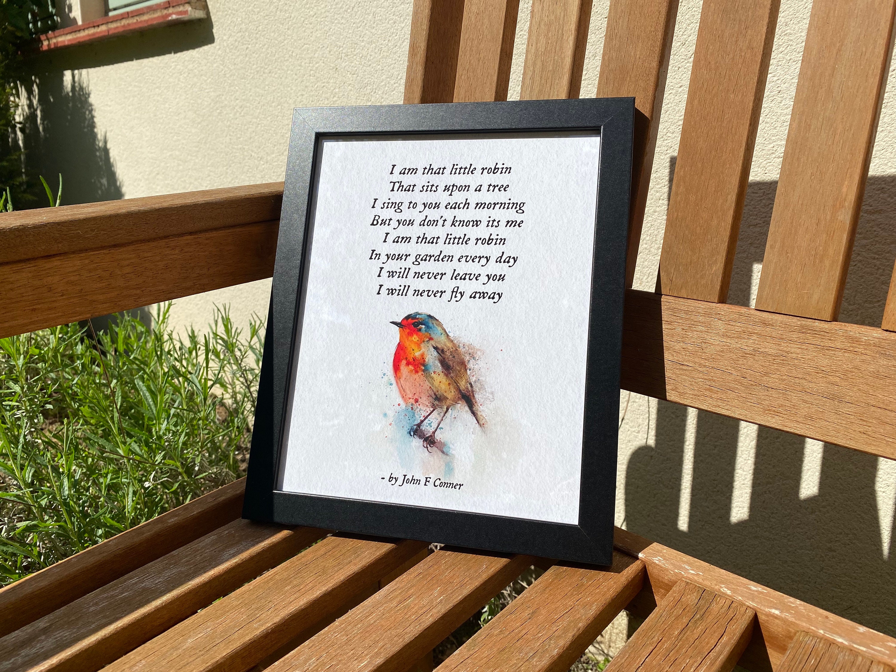Robin Memorial Poem I Sympathy Gift I Bereavement Poem I Bereavement ...
