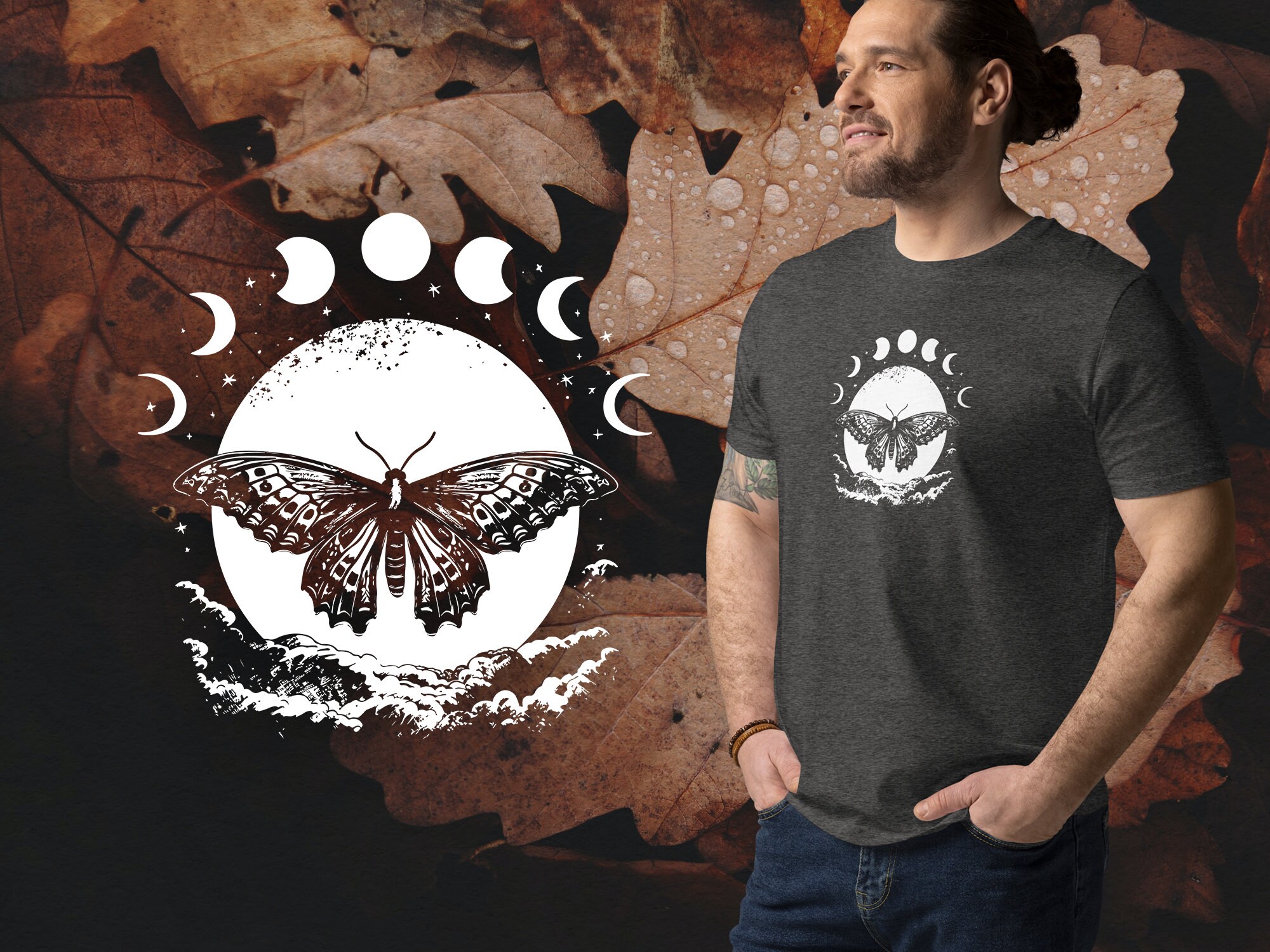 Halloween Moth & Moon Phase Svg, Png, Eps, AI Instant Digital Download ...