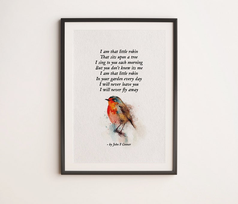 Robin Memorial Poem I Sympathy Gift I Bereavement Poem I Bereavement ...
