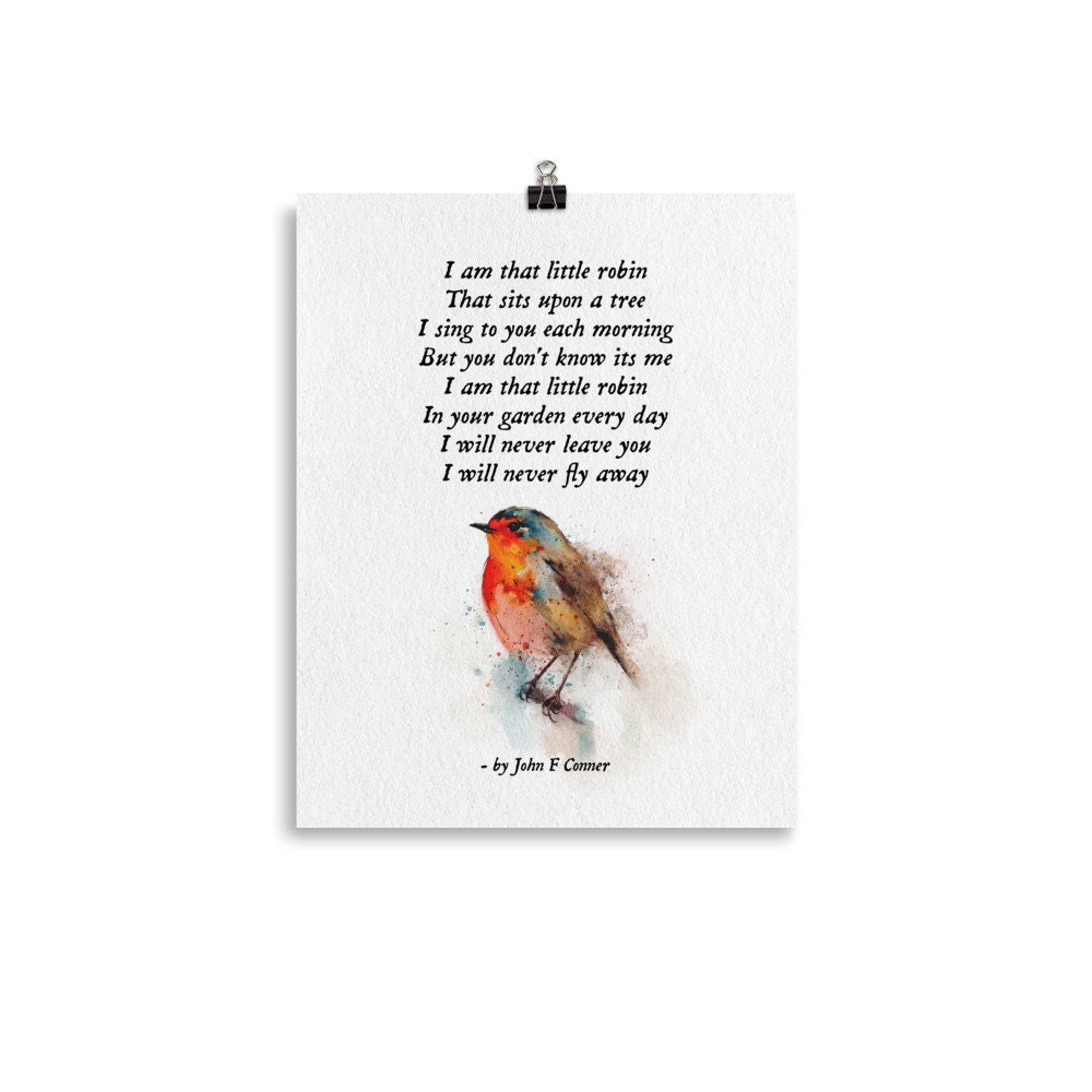 Robin Memorial Poem I Sympathy Gift I Bereavement Poem I Bereavement ...