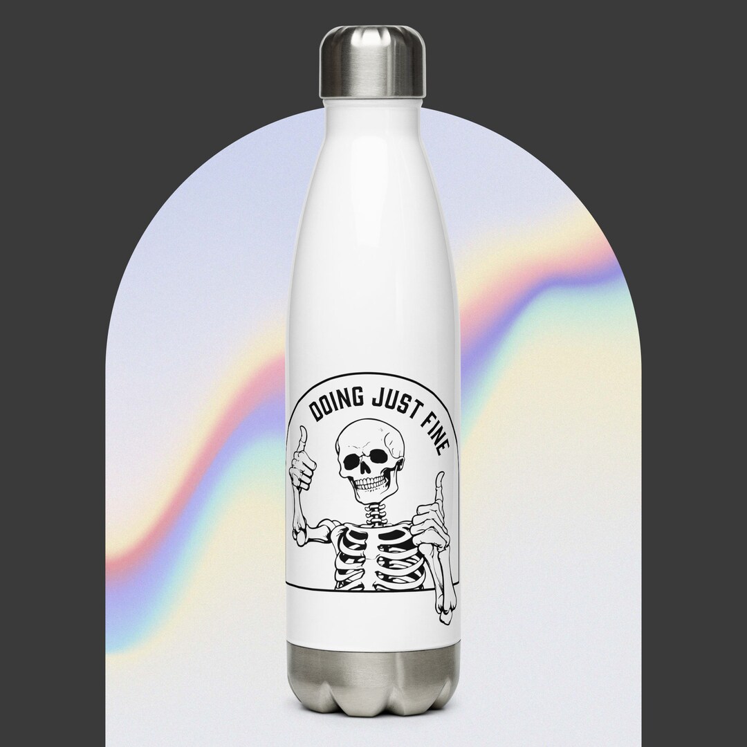 Skeleton Stainless Steel Water Bottle, Gift for Goths, Funny Water ...