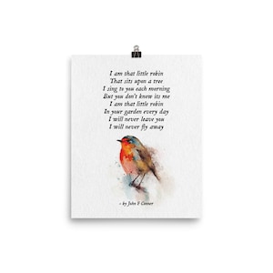 Robin Memorial Poem I Sympathy Gift I Bereavement Poem I Bereavement ...