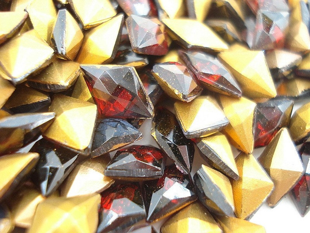 6 Pc Lot 10x7mm Garnet Red Diamond Shape Fully Faceted Rare Vintage ...