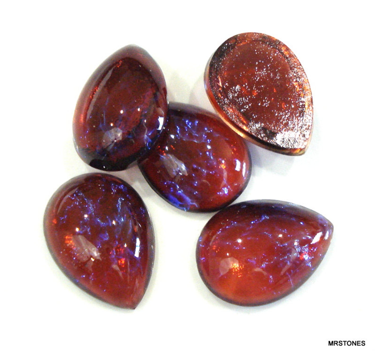 2 Pc Lot 18x13mm Mexican Opal Pear Pendeloque Cabochon Glass Stones - Etsy