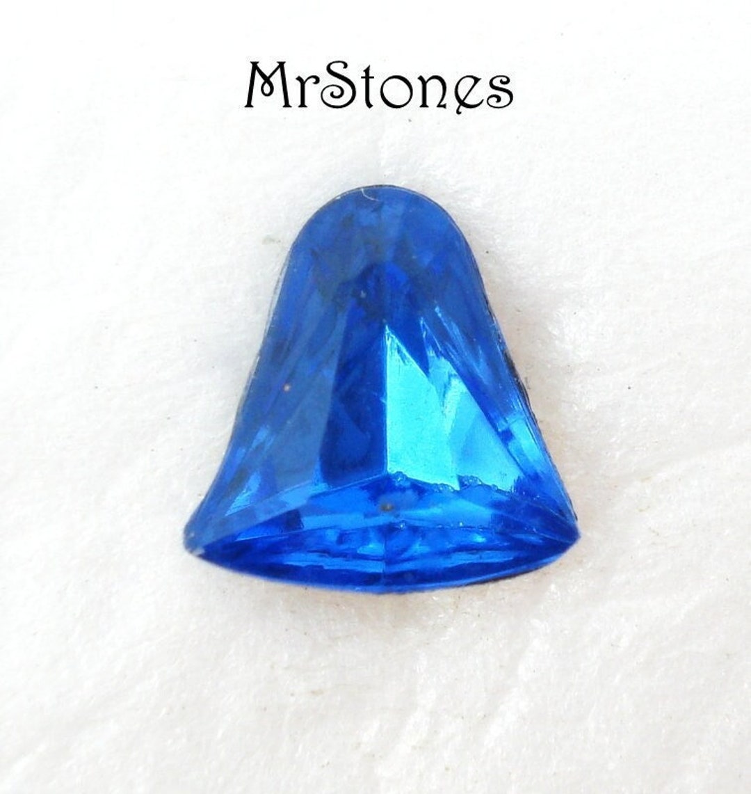 10 Pc Lot 8mm Sapphire Blue Bell Shape Rhinestones Glass Vintage West ...