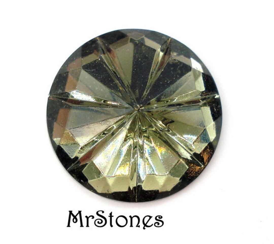 2 Pc Lot 15mm Black Diamond Pin Wheel Round Cabochons Vintage Glass ...