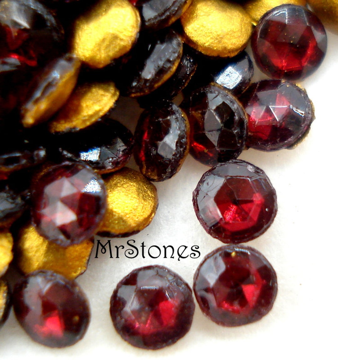 2.5 Mm (6IRC) Imitation Round Garnets 10 Pc Lot West Germany Vintage ...
