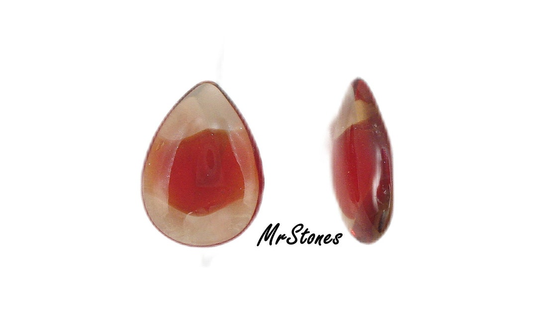 2pcs 15x11mm Pear Pendeloque Smoked Topaz Ruby Bi-color Sabrina ...