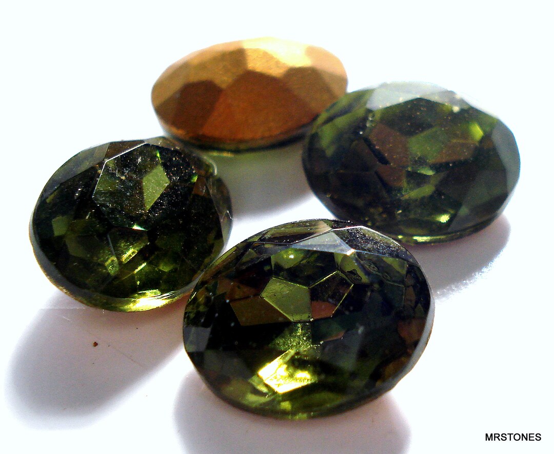 6 Pc Lot 10x8mm (4100/2) TTC Green Tourmaline Oval Shape Gold Foiled ...