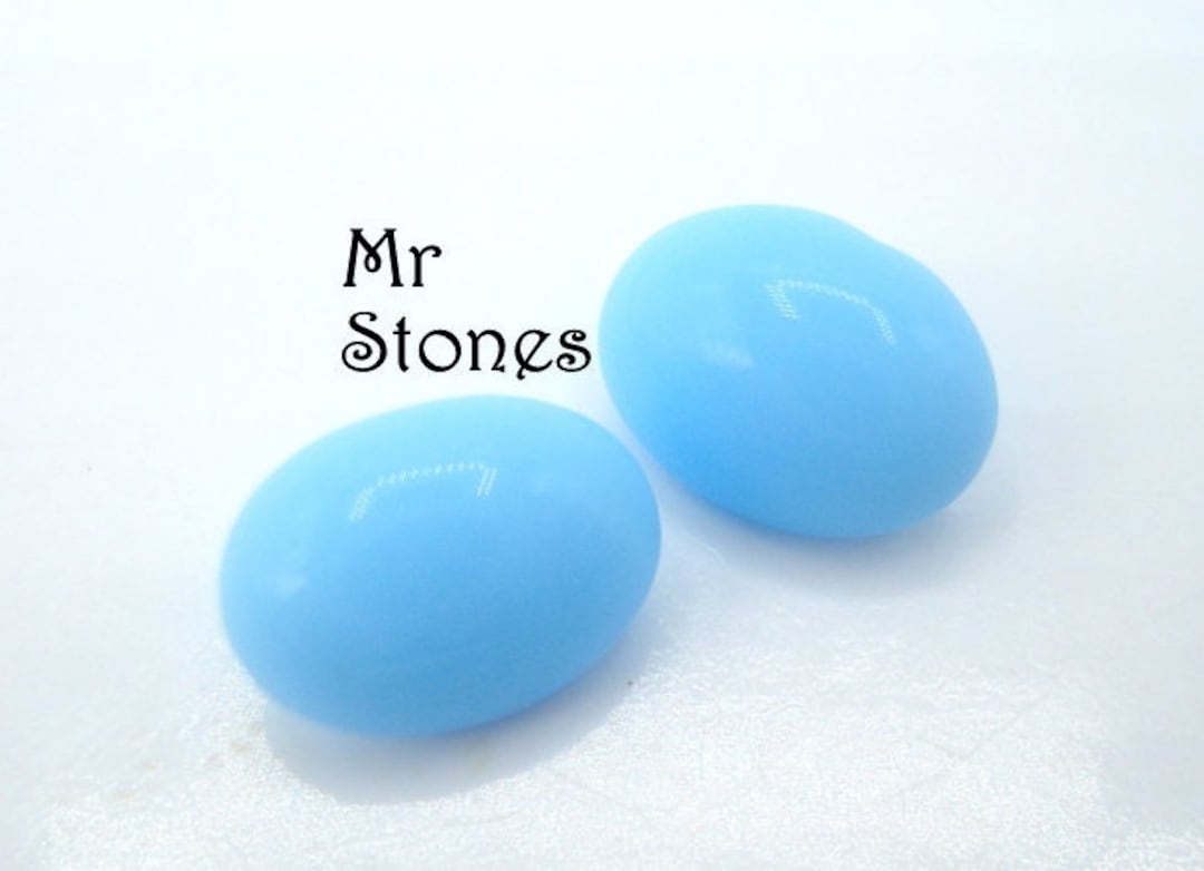 24 Vintage Turquoise Blue Glass Stones, 7x5mm Oval Doublets - Etsy