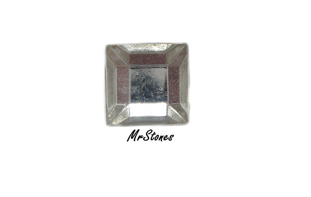 20pcs 10mm Crystal Clear Square Flatback Rhinestones Vintage Czech ...